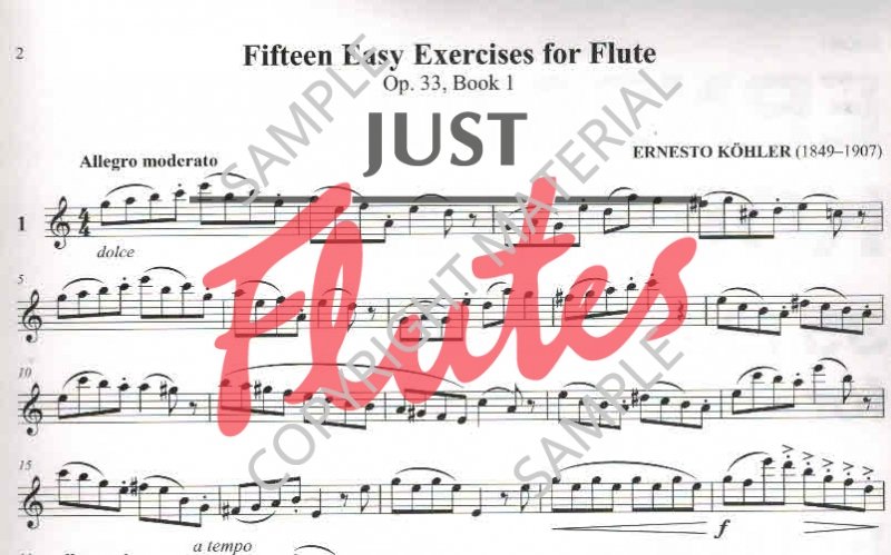 Ernesto Köhler: 15 Easy Exercises for Flute Book 1, Op33